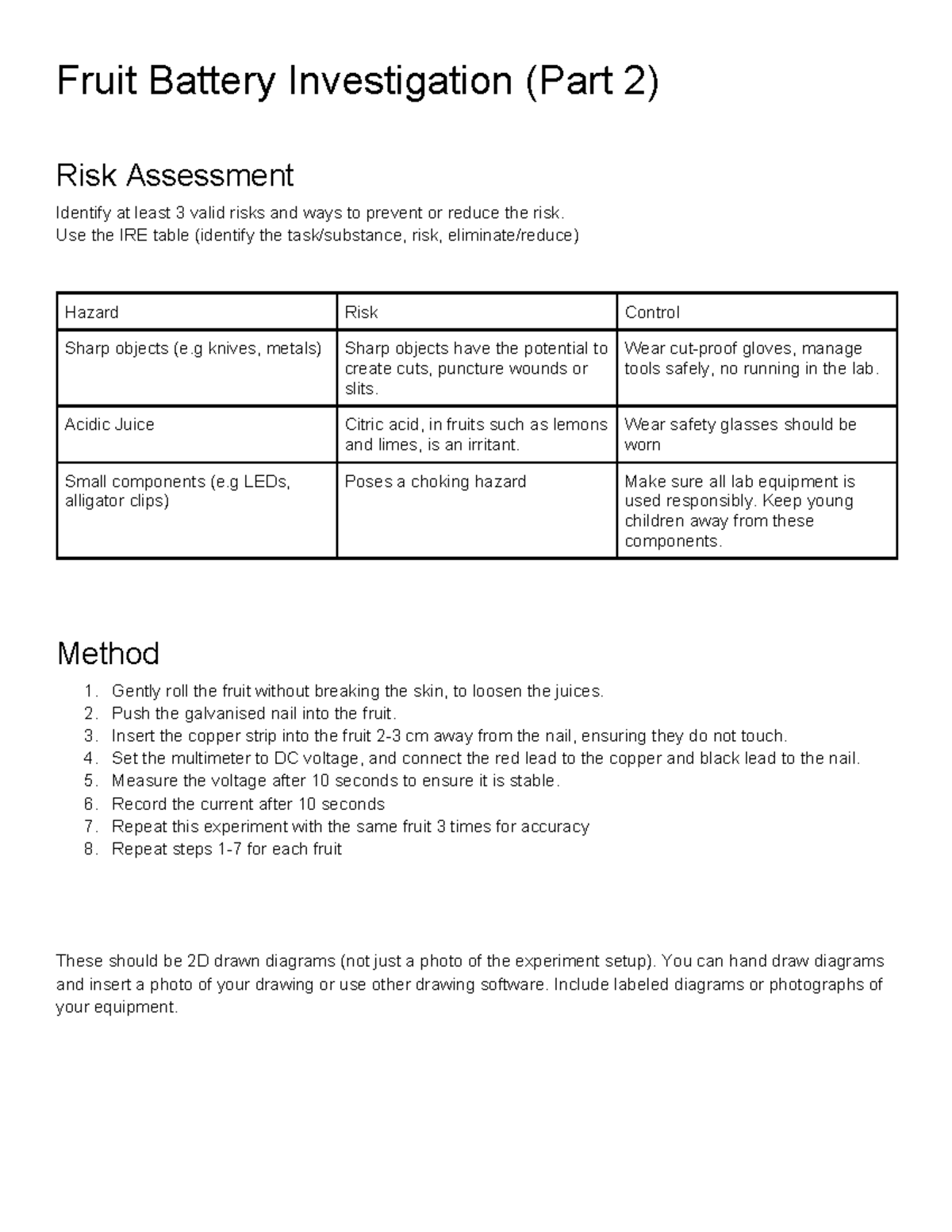 Fruit Battery Investigation (Part 2): Risk Assessment & Safety Measures ...