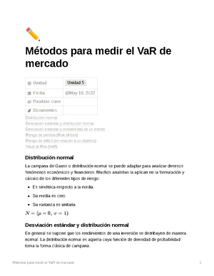 [Solved] cual es el resultado de el VaR paramtrico de un portafolio de ...