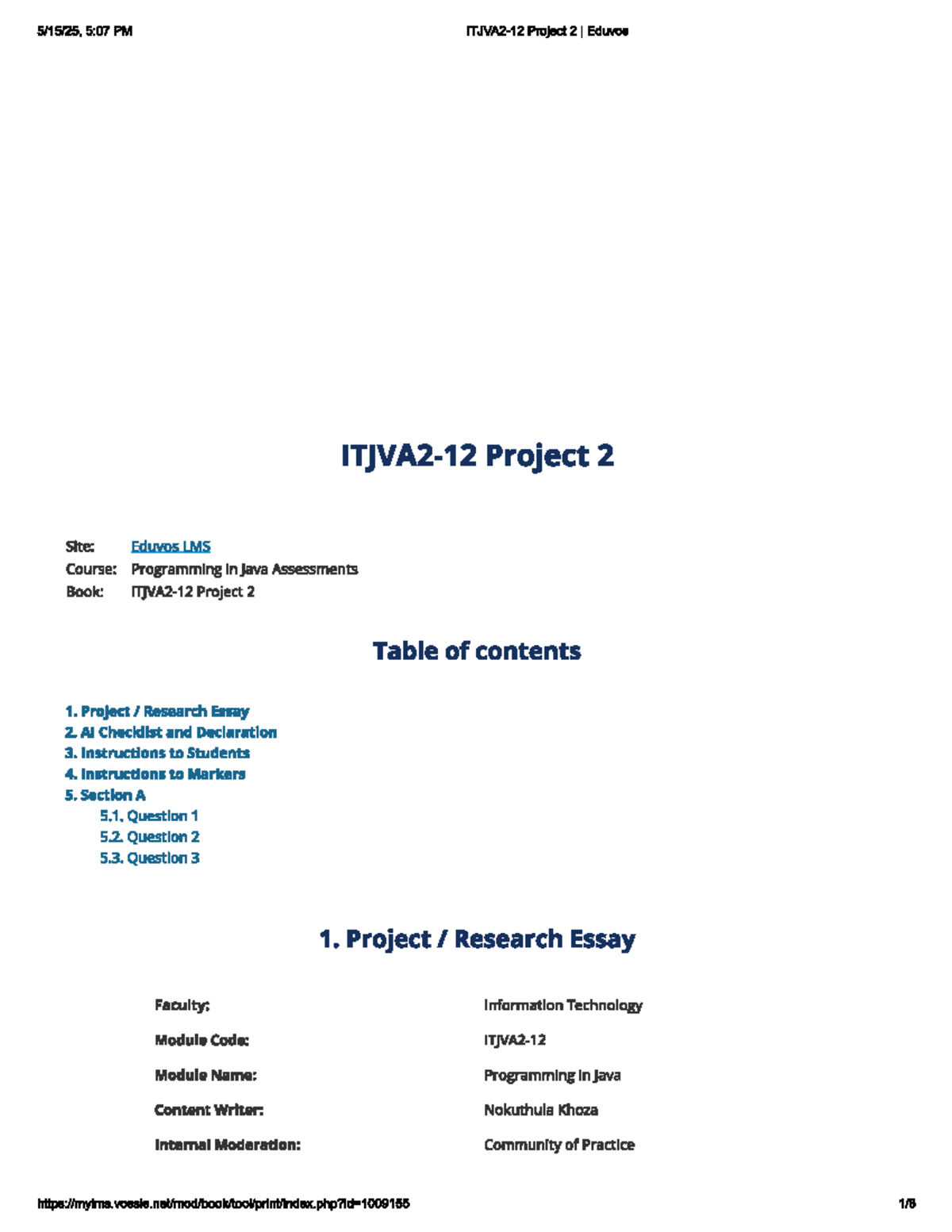 Programming in Java: Project 2 Individual Assignment Guide - Studocu