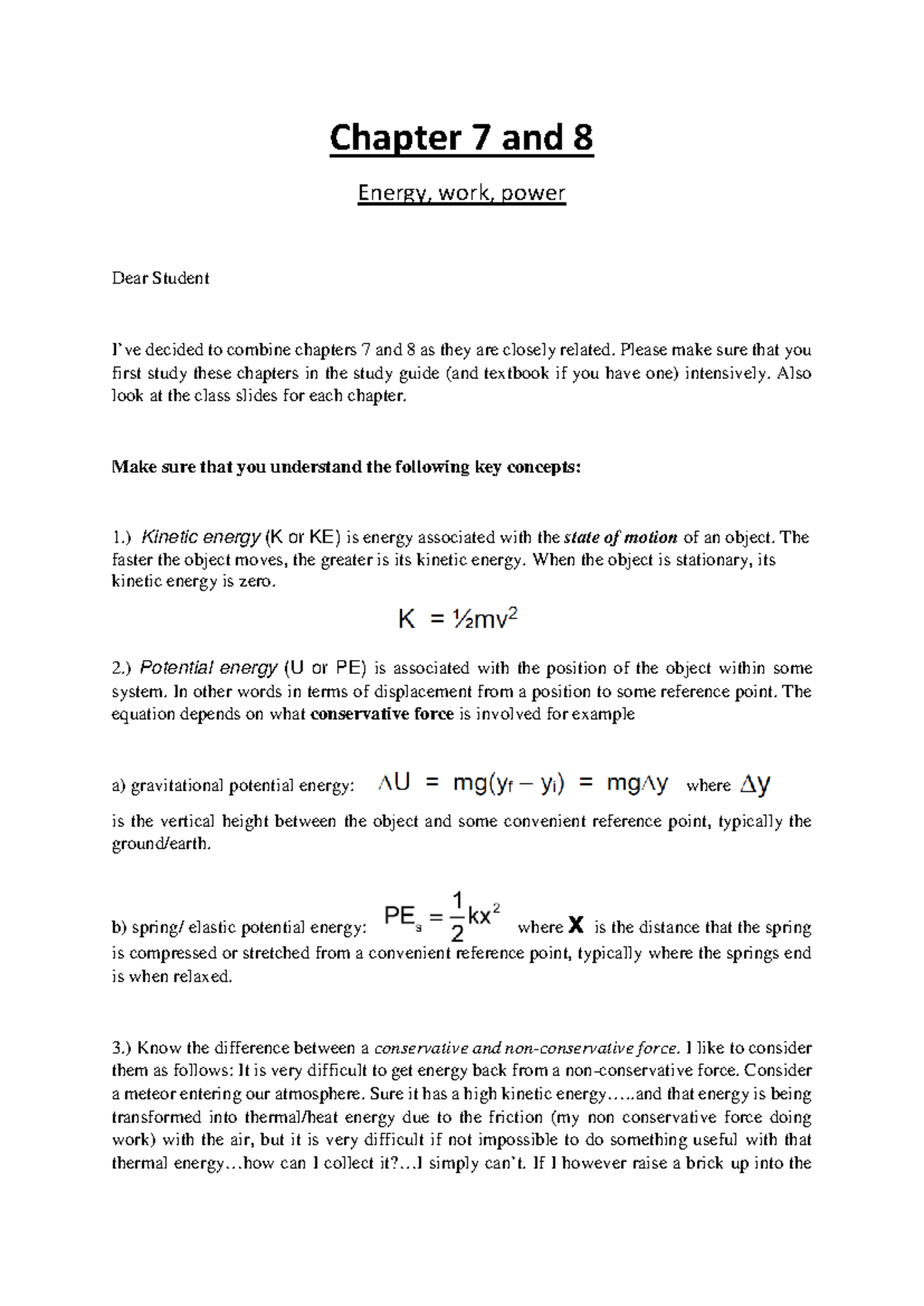 Chapter 7 and 8 physical science on newtons laws forces ,work energy ...
