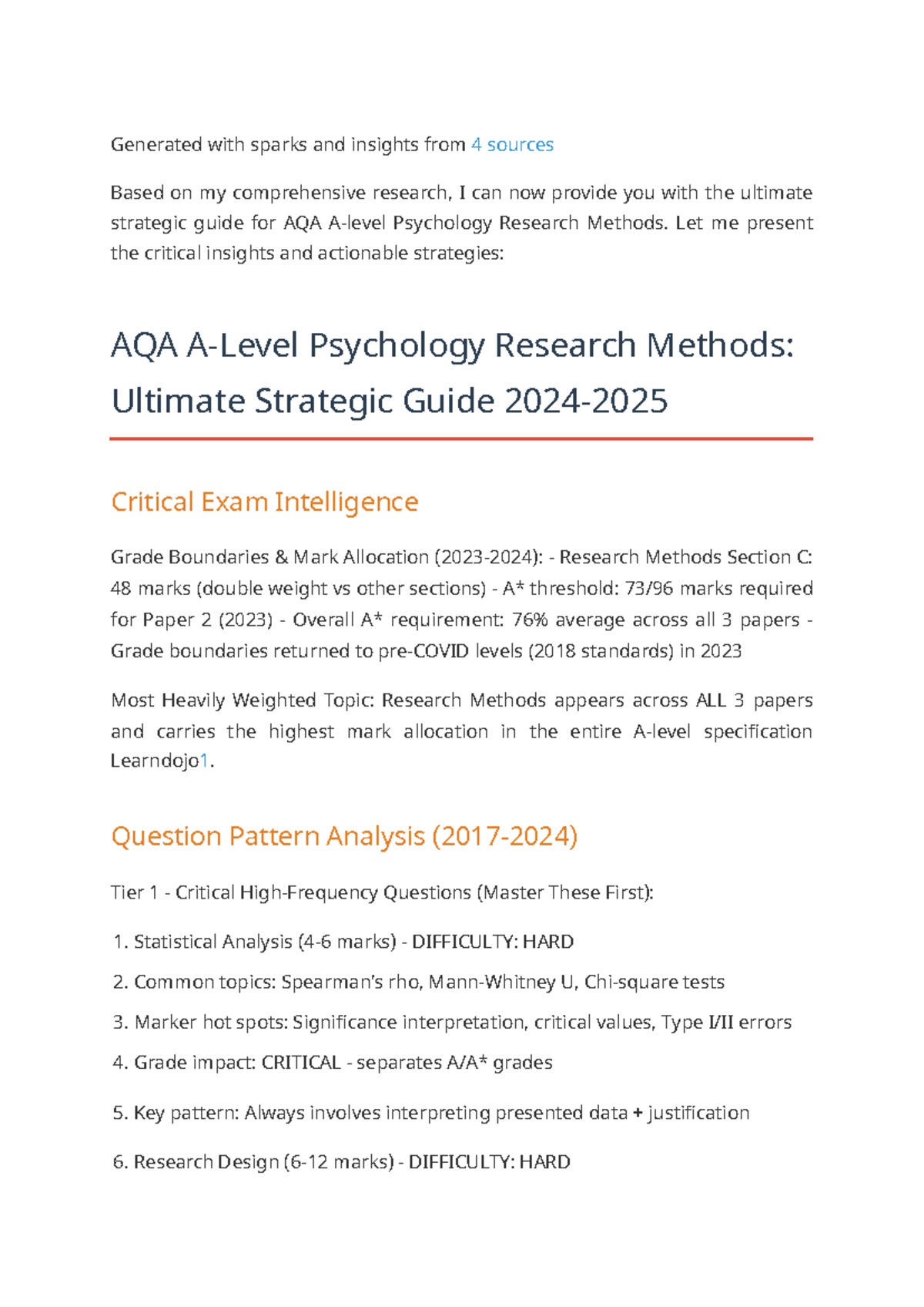 AQA Psychology Research Methods: Strategic Exam Mastery Guide - Studocu