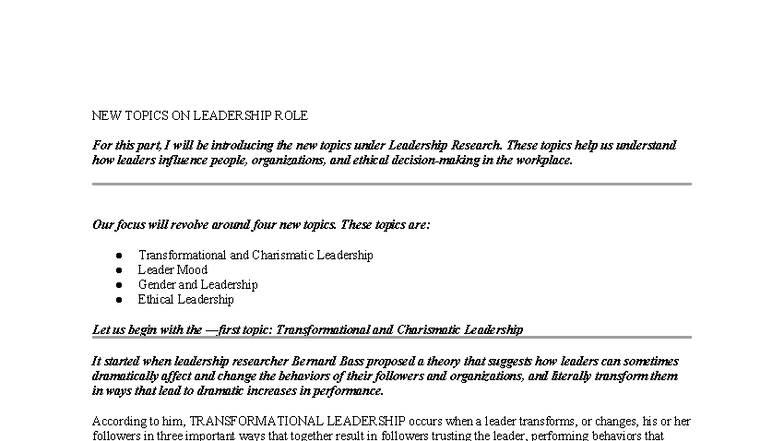 Human B Reporting - Leaders and Leadership: New Topics in Leadership ...