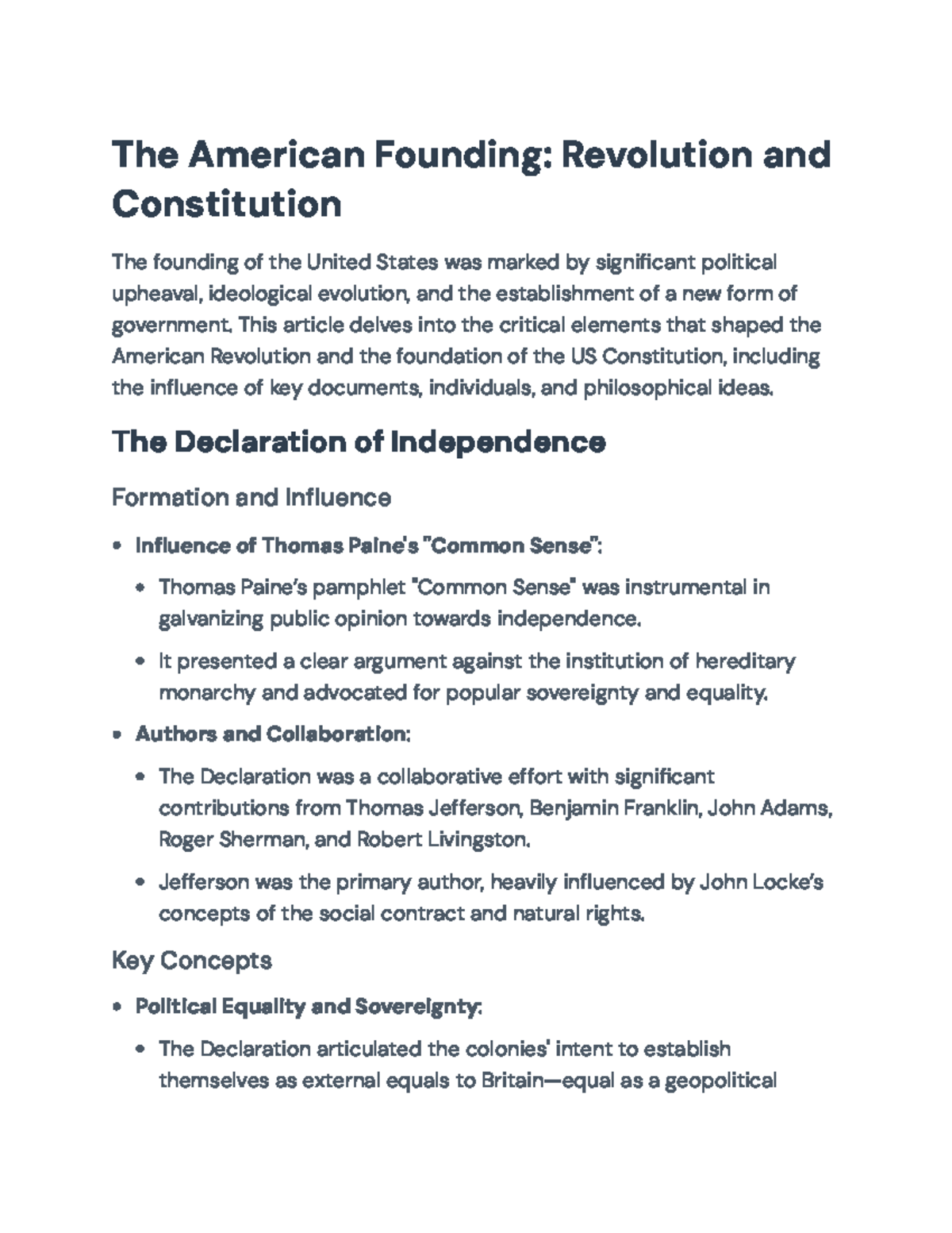 The American Founding: Revolution and Constitution Overview (HIST 101 ...