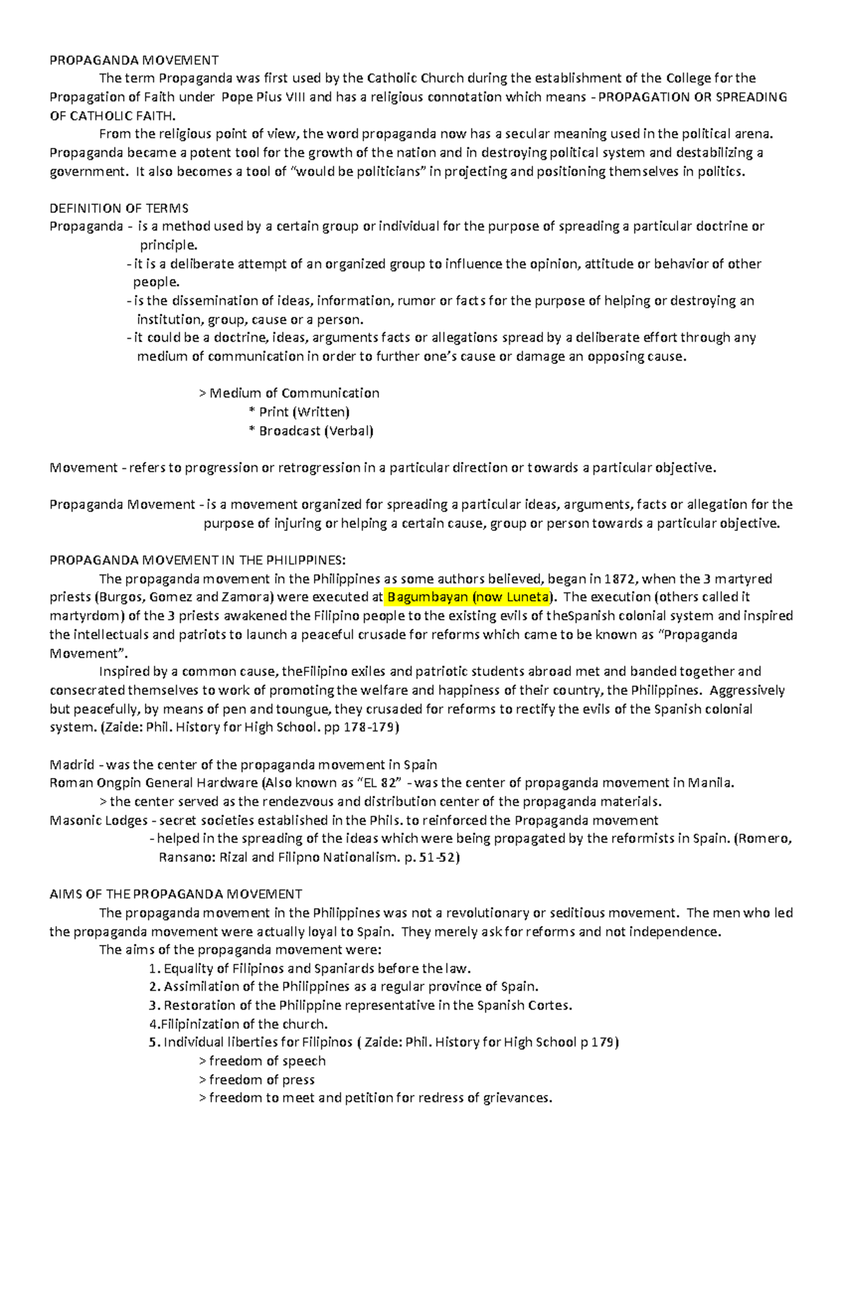 PROPAGANDA MOVEMENT IN THE PHILIPPINES: A Historical Overview - Studocu