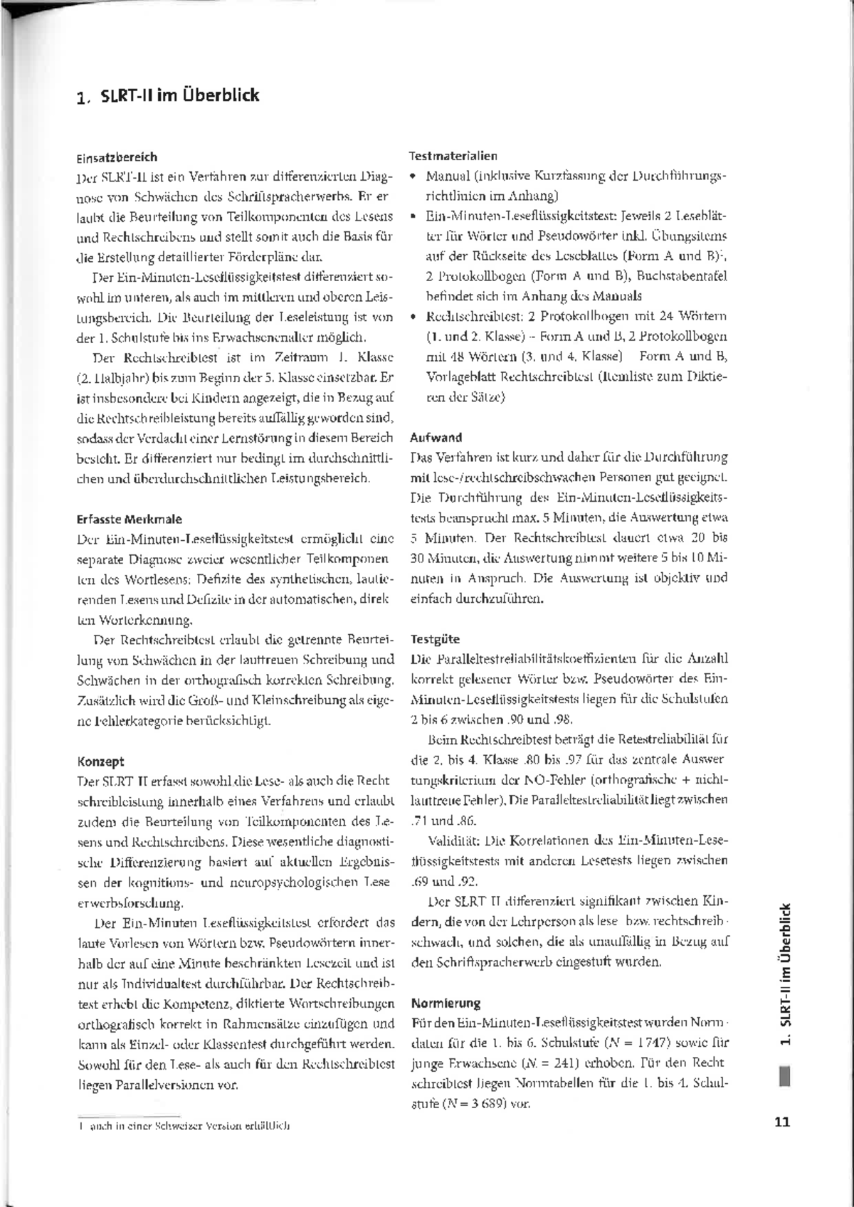 SLRT II: Differenzierte Diagnose von Lese- und Rechtschreibschwächen ...