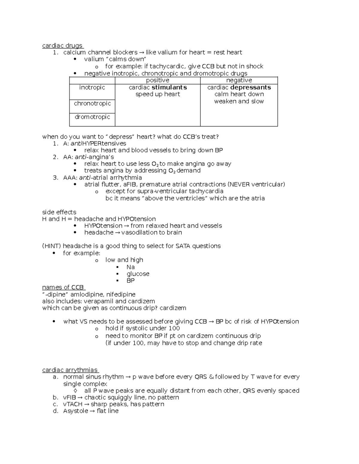 Lecture 3 - Cardiac Drugs and Arrhythmias Overview (MARK K) - Studocu