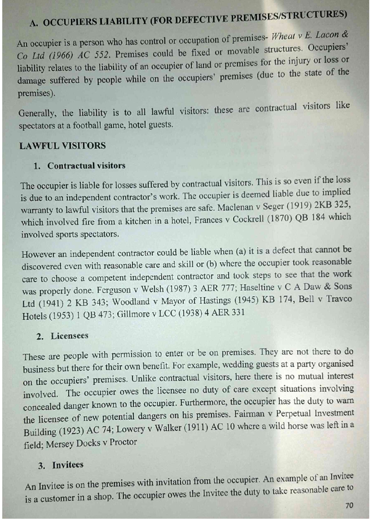 Occupier's Liability: Understanding Legal Responsibilities - Studocu