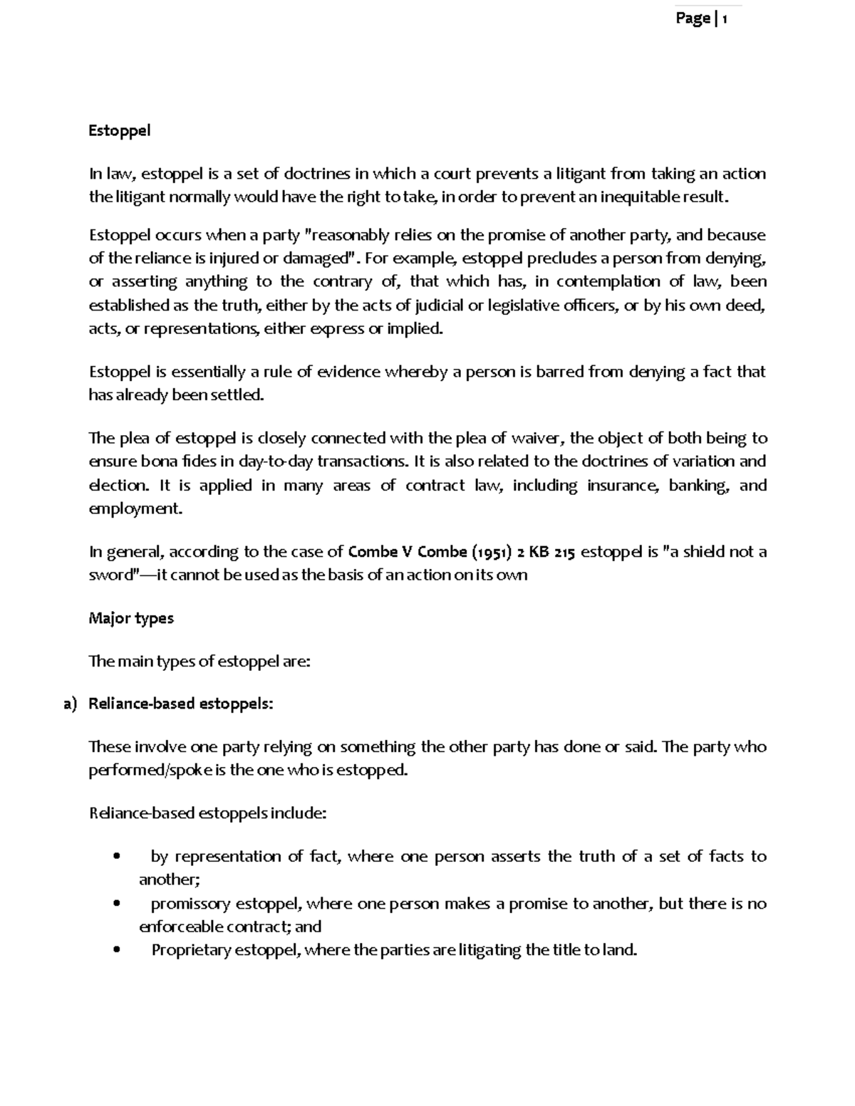 Understanding the Doctrine of Estoppel in Law: Key Aspects and Types ...