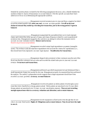 Problem 17-25 - in class notes - For each of the following items ...