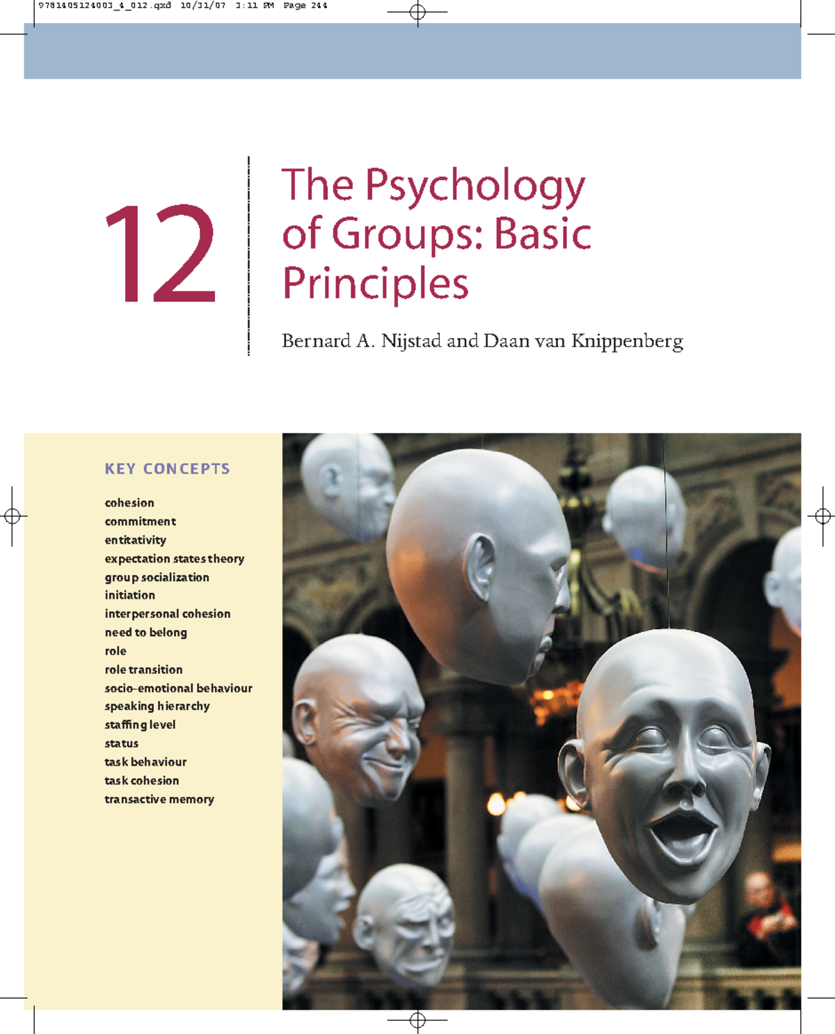 Chapter 12: The Psychology of Groups - Key Concepts and Principles ...