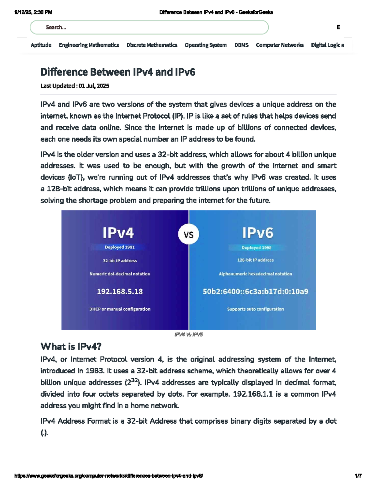 IPV4 vs IPV6: Key Differences and Advantages Explained - Studocu