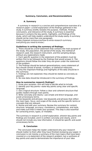 Summaryconclusionand-recommendations - Summary, Conclusion, and ...