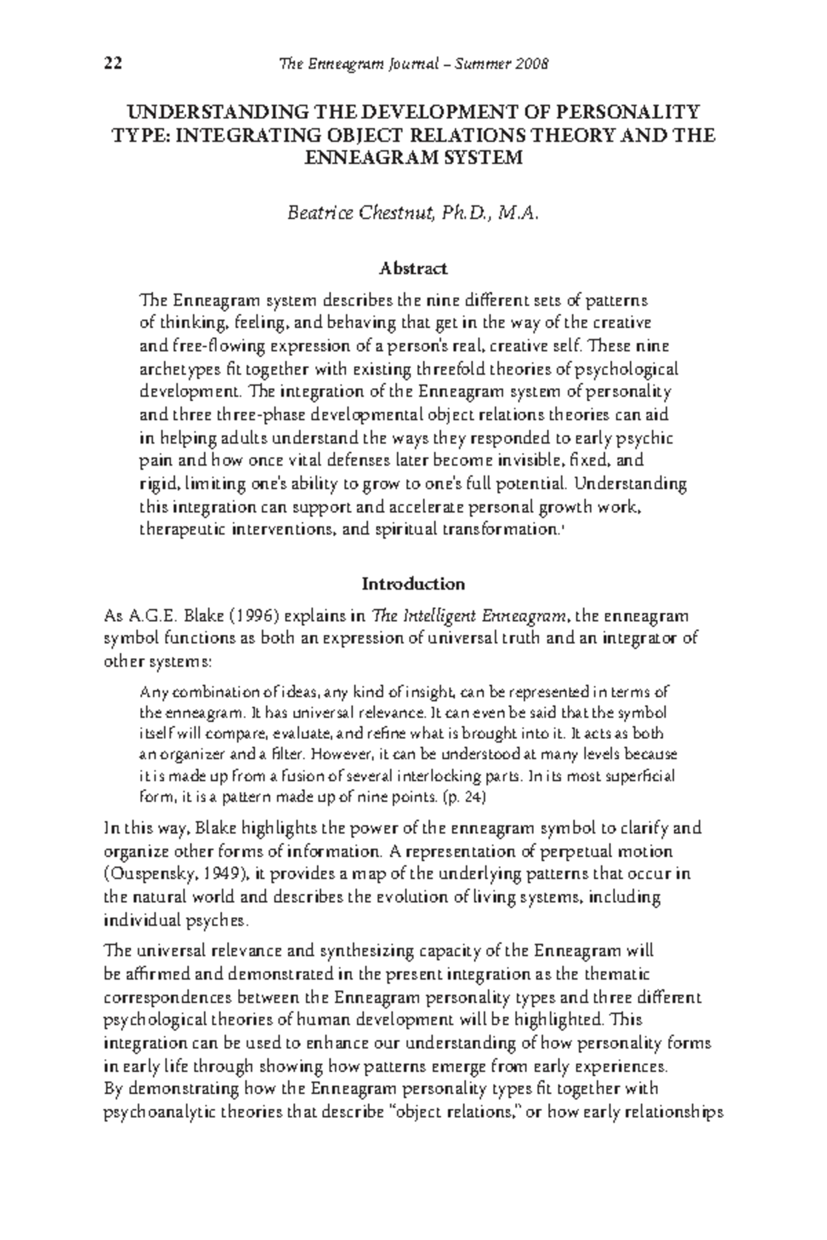 Understanding Personality Development: Enneagram & Object Relations ...