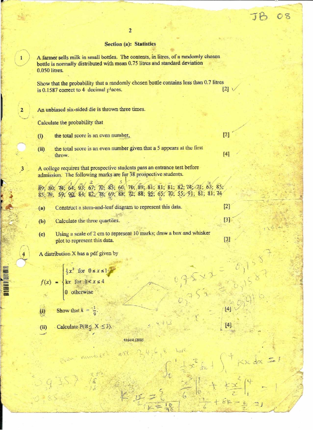 Zimsec June 2005 P4: Statistics & Mechanics Exam Solutions - Studocu