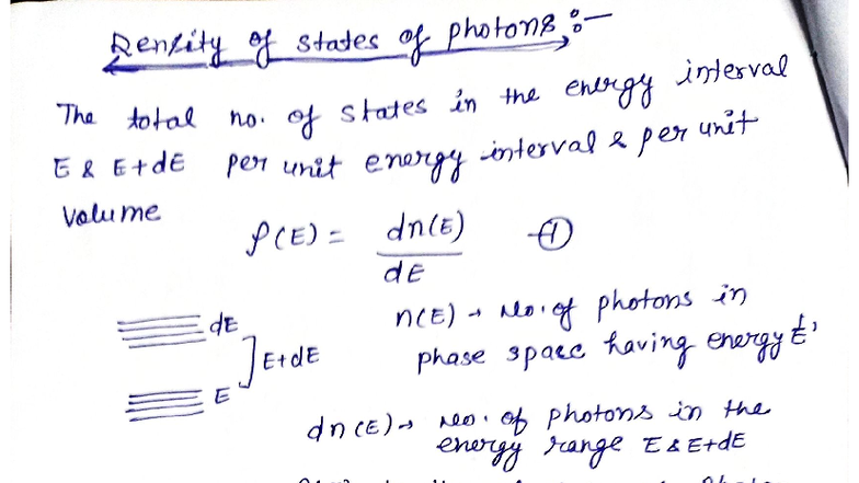 DOS of Photon: Density of States in Phase Space - Studocu