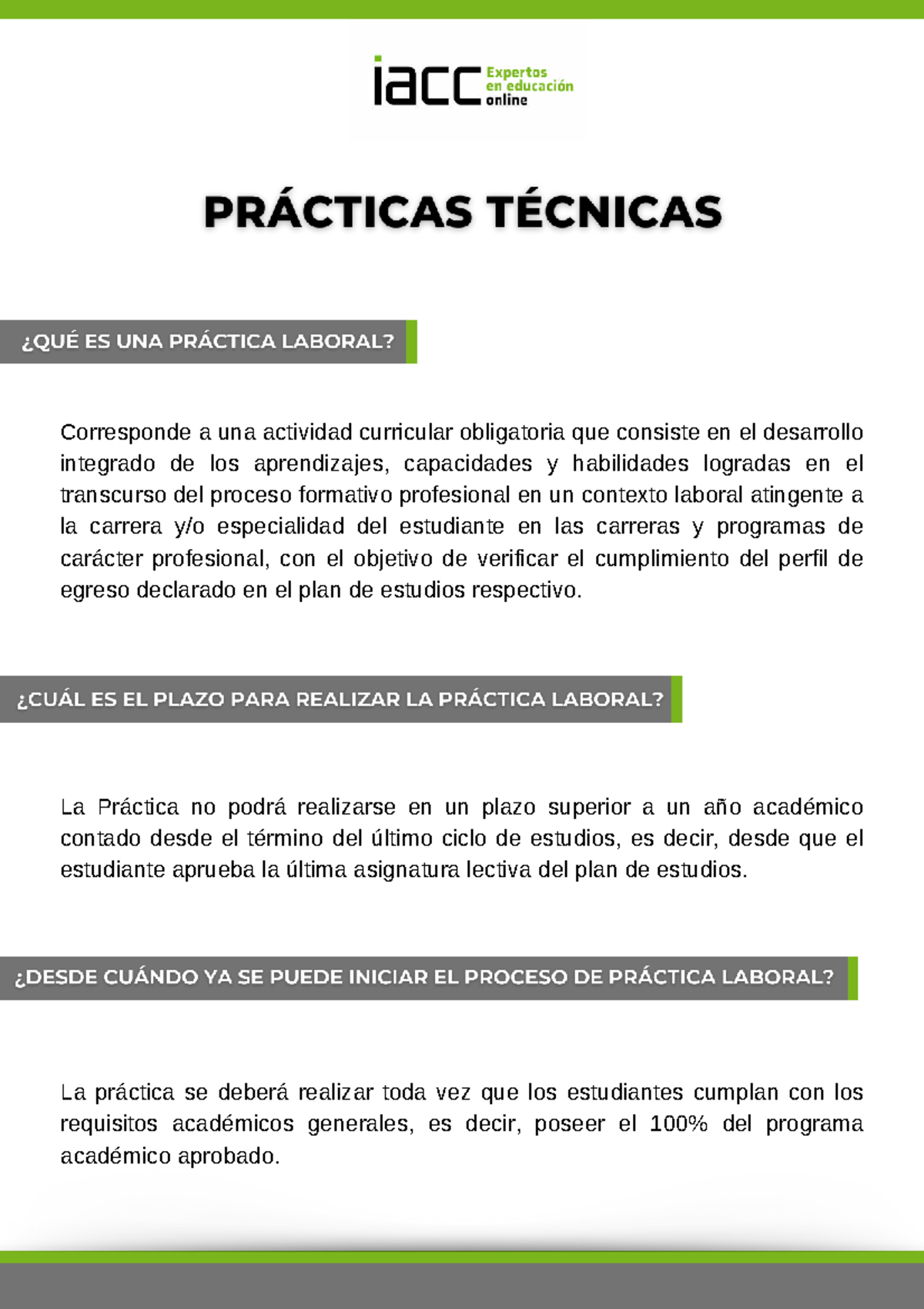 Preguntas sobre Práctica Laboral EDSE 1: Guía de Estudio - Studocu