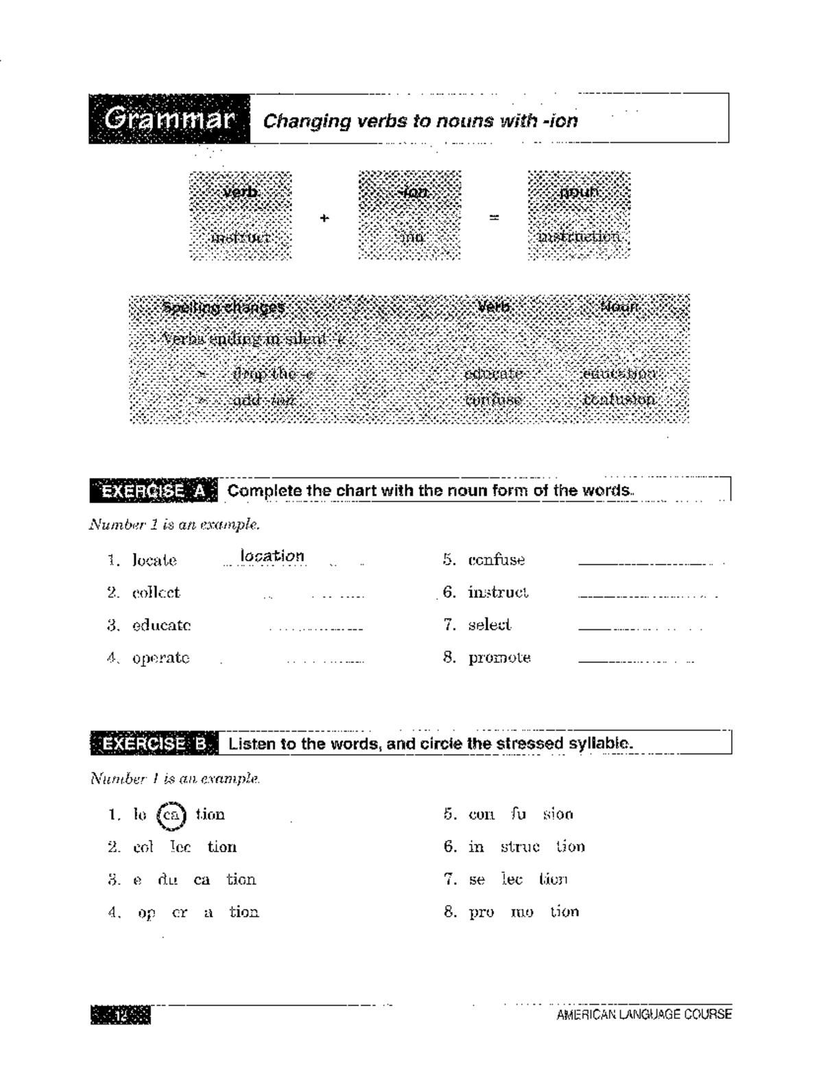 Grammar: Changing Verbs to Nouns - Activity 1 (18A-19C) - Studocu