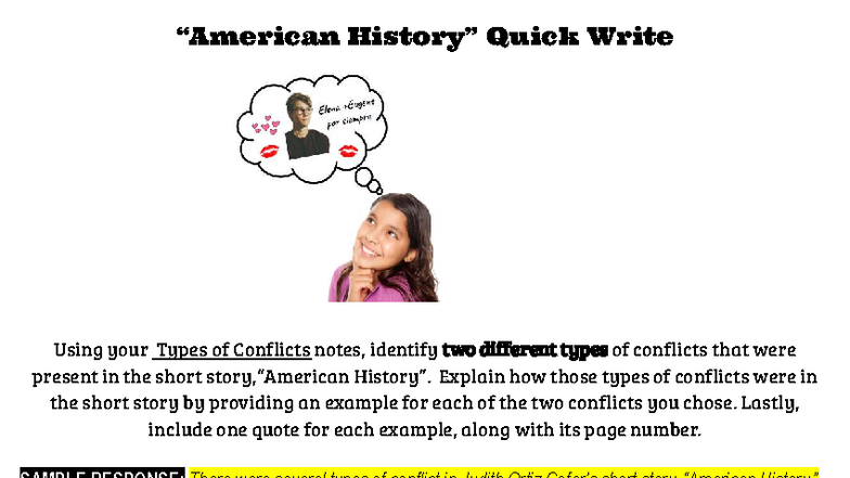 Types of Conflicts in Judith Ortiz Cofer's Short Story (ENG 101) - Studocu
