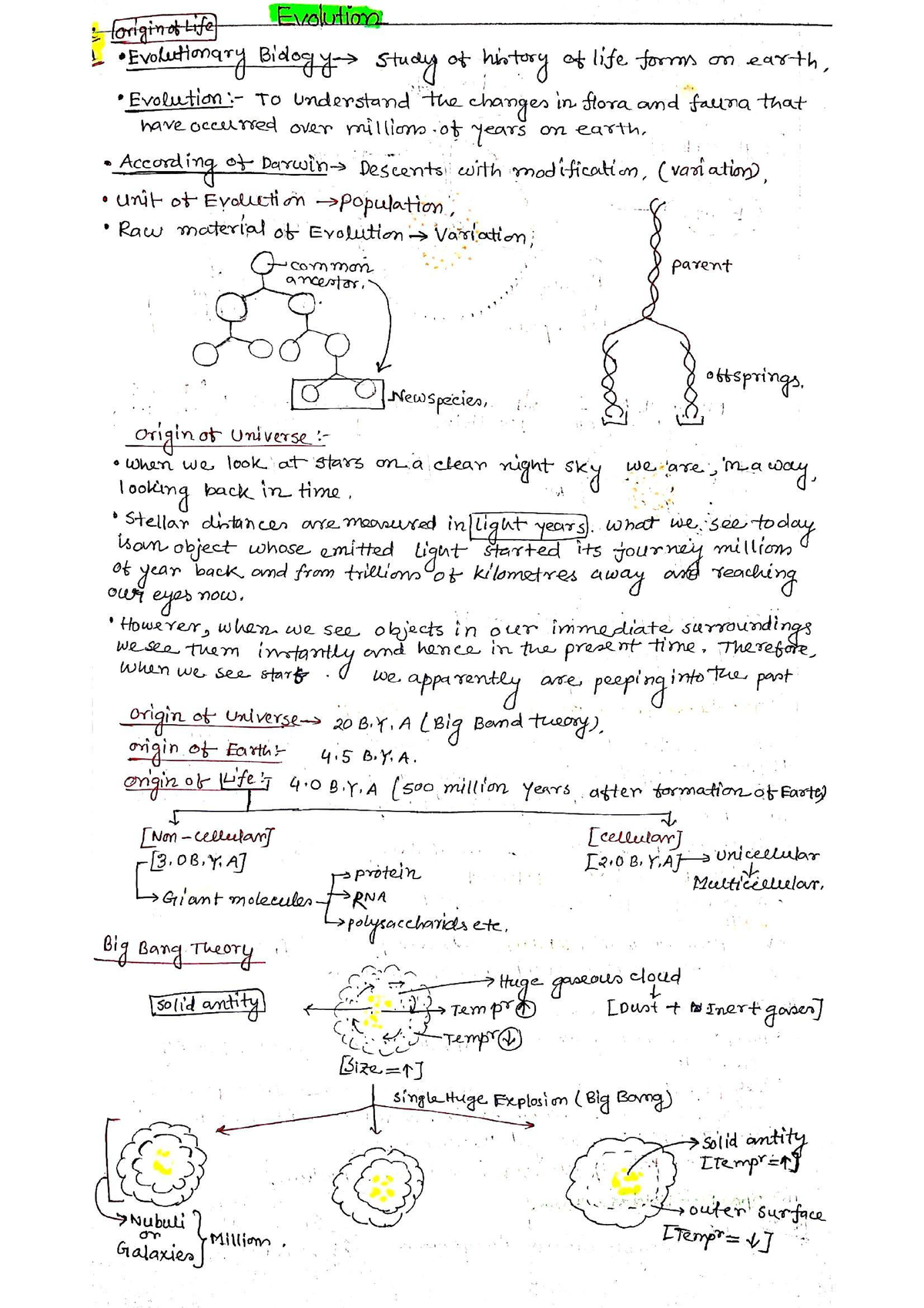Evolutionary Biology: History of Life Forms on Earth (Course Code ...