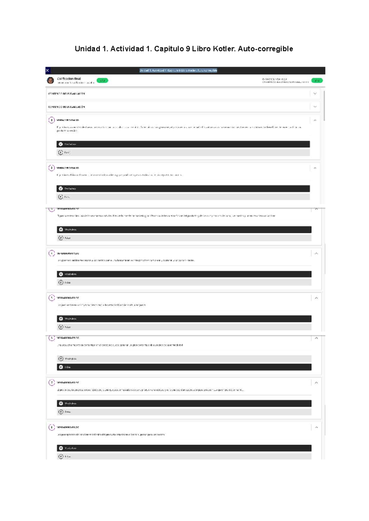 Unidad 1: Actividad 1 - Capítulo 9 del Libro Kotler (Auto-corrección ...