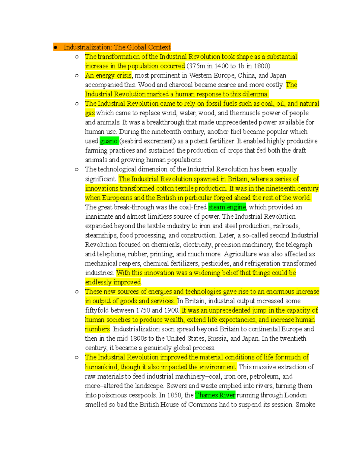AP World History CH9 Notes: Transformations During the Industrial ...
