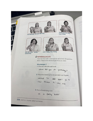 Signing Naturally HW Unit 5 - Minidialogue 1 1. What did you do ...