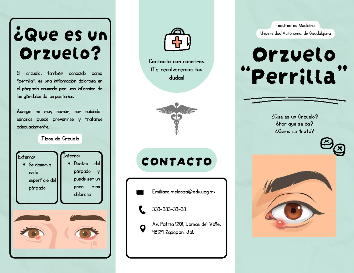 Tríptico Oftalmológico: ¿Qué es un Orzuelo? - Studocu