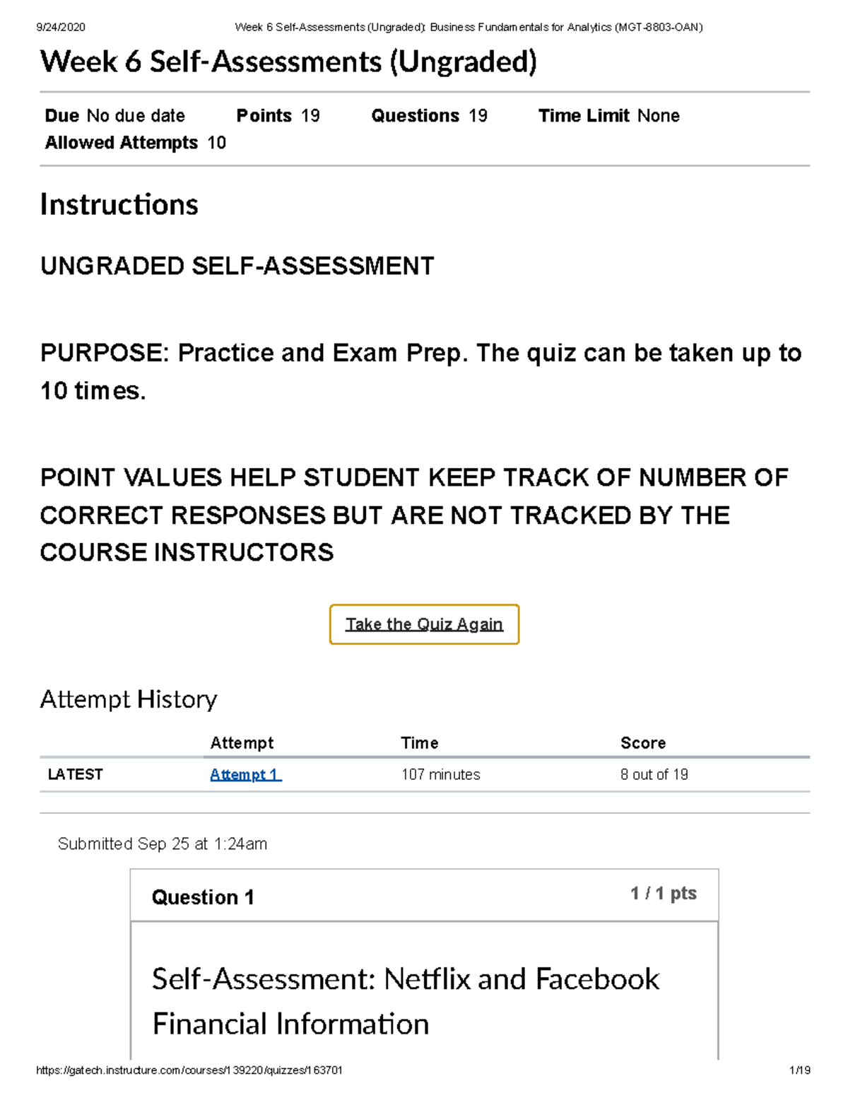 Week 6 Self-Assessments Guide (Ungraded) - 19 Questions - Studocu