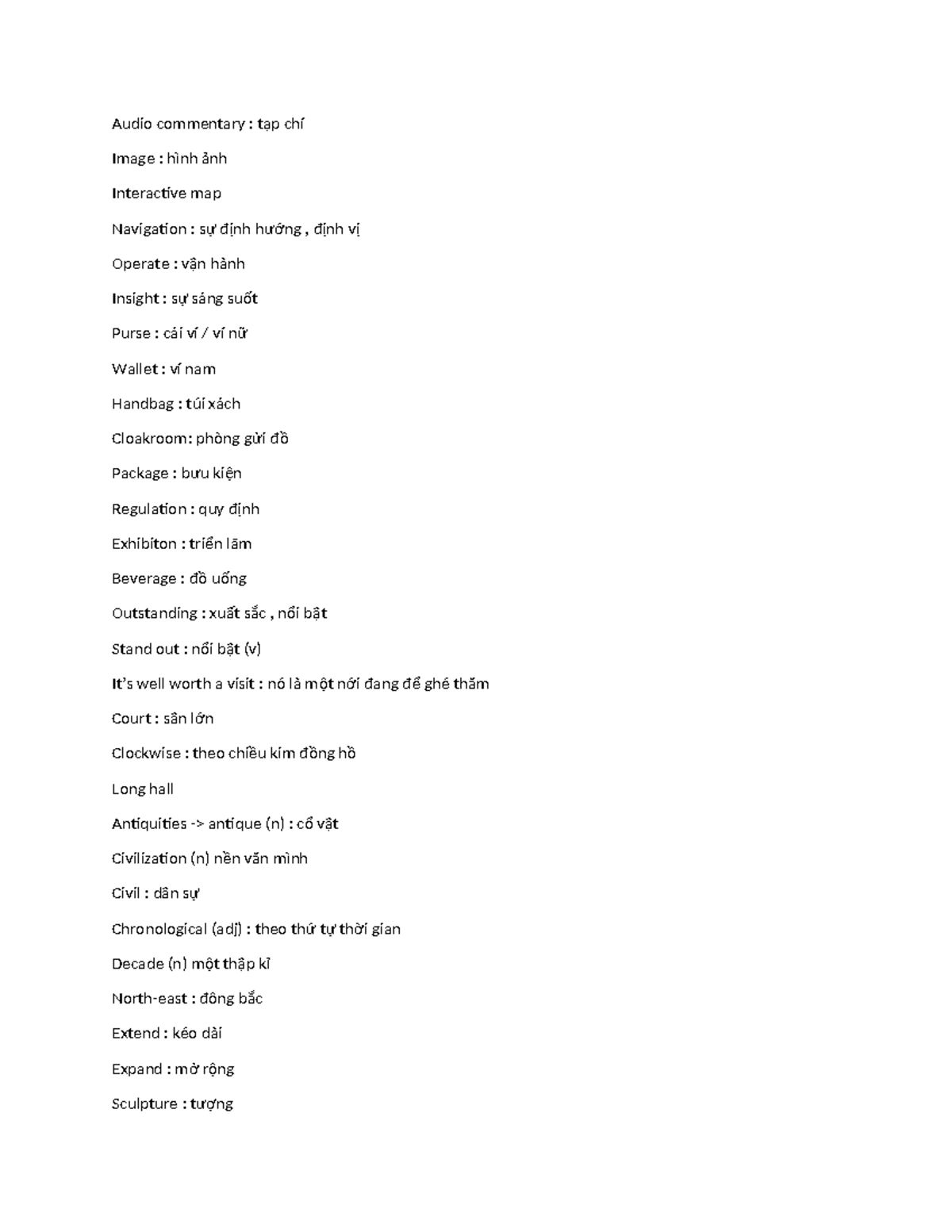 Audio Commentary - Vocabulary for Interactive Navigation and ...
