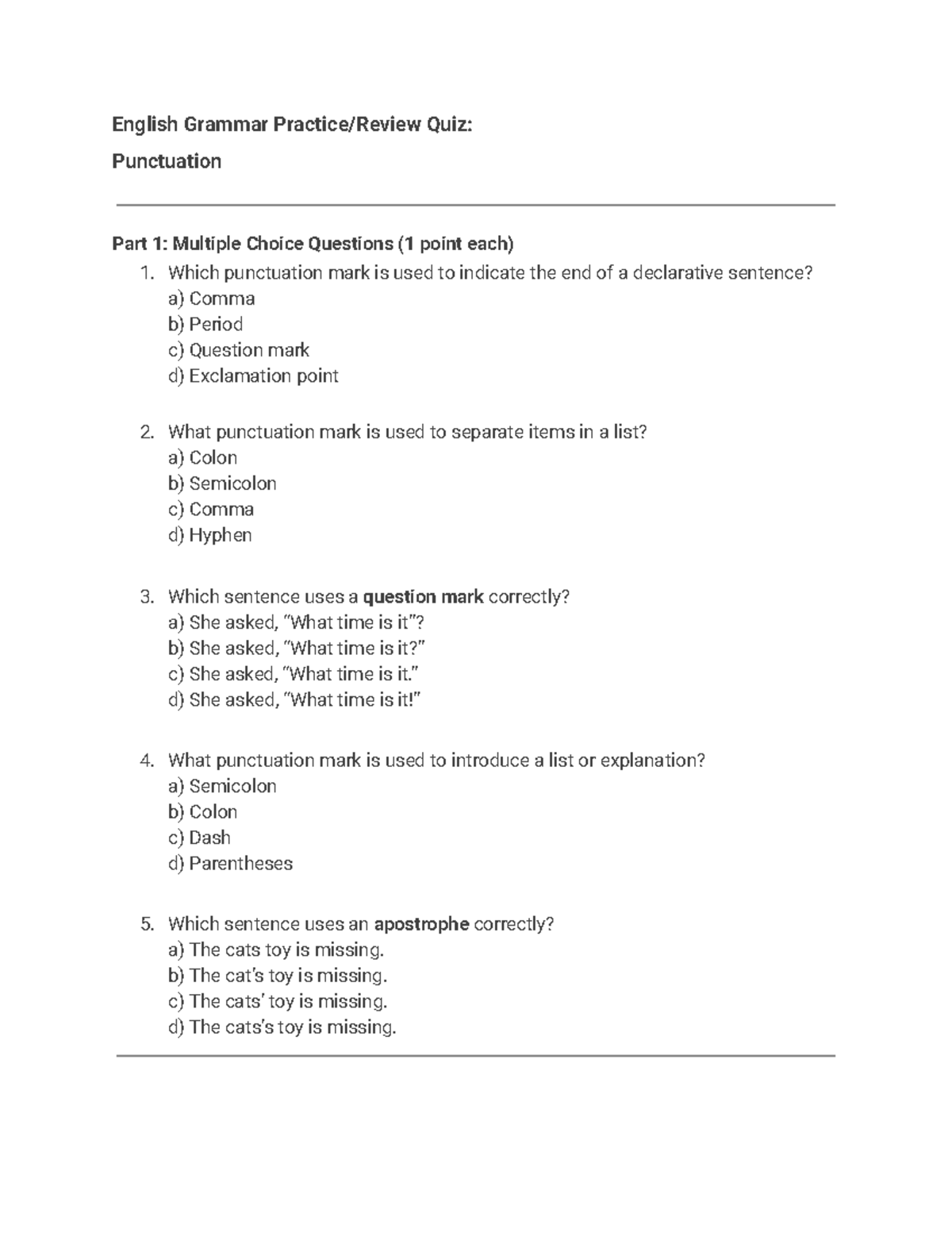 03r English Grammar Notes Punctuation Review - English Grammar Practice ...