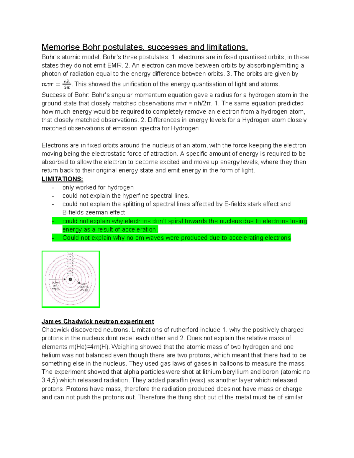 Physics Module 8: Bohr's Atomic Model - Postulates, Successes ...