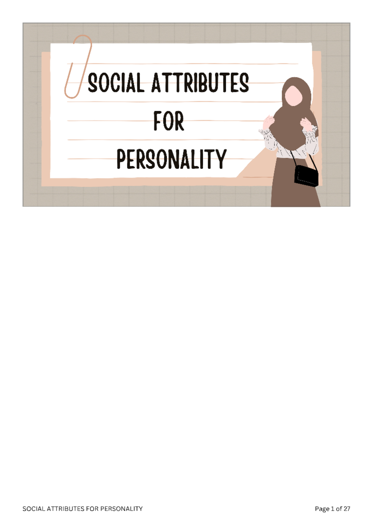 Social Attributes for Personality: Insights and Introductions 23TOJ3 ...