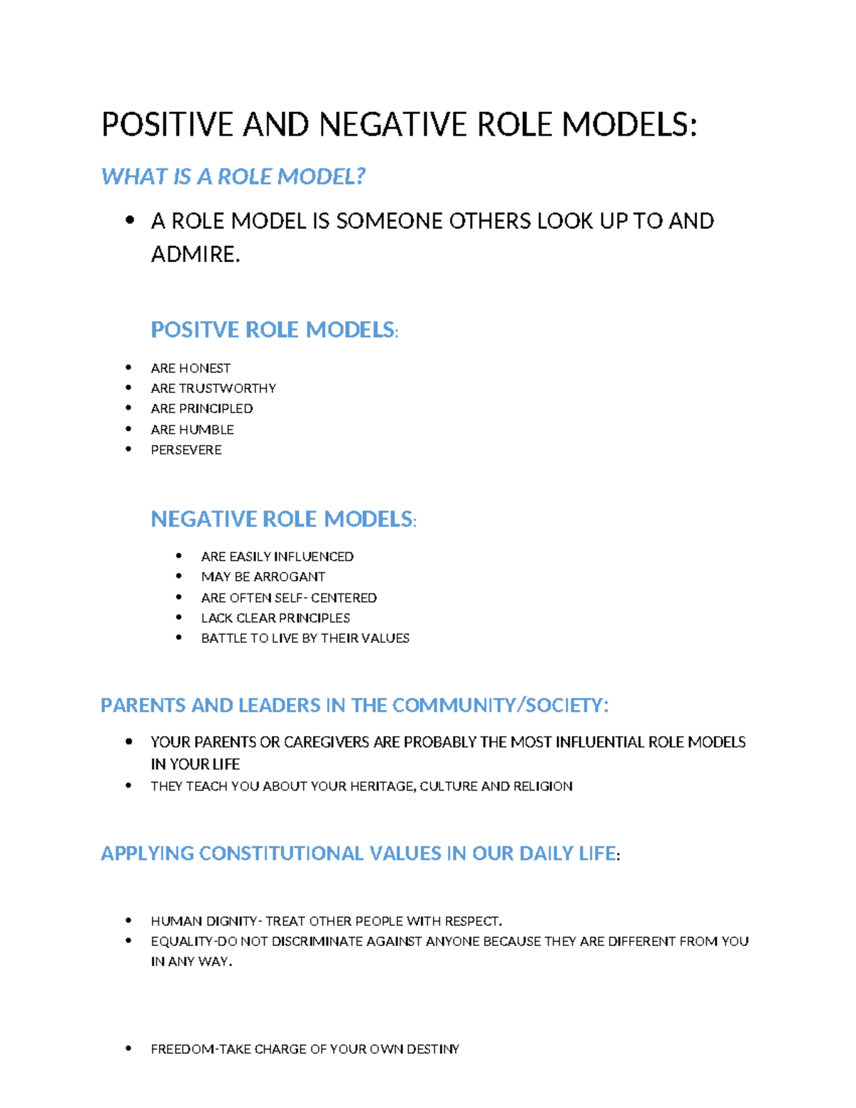business P2.033 - POSITIVE AND NEGATIVE ROLE MODELS: WHAT IS A ROLE ...
