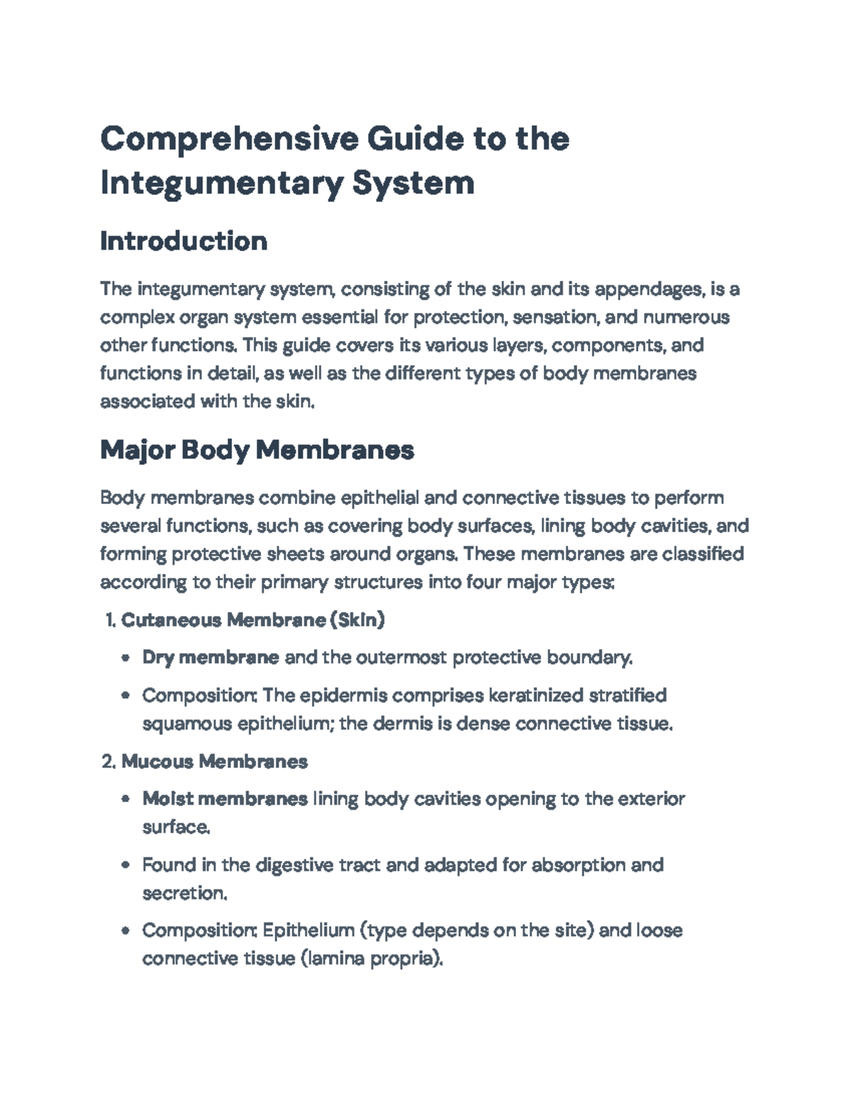 Integumentary System Overview: Structure, Function, and Disorders ...