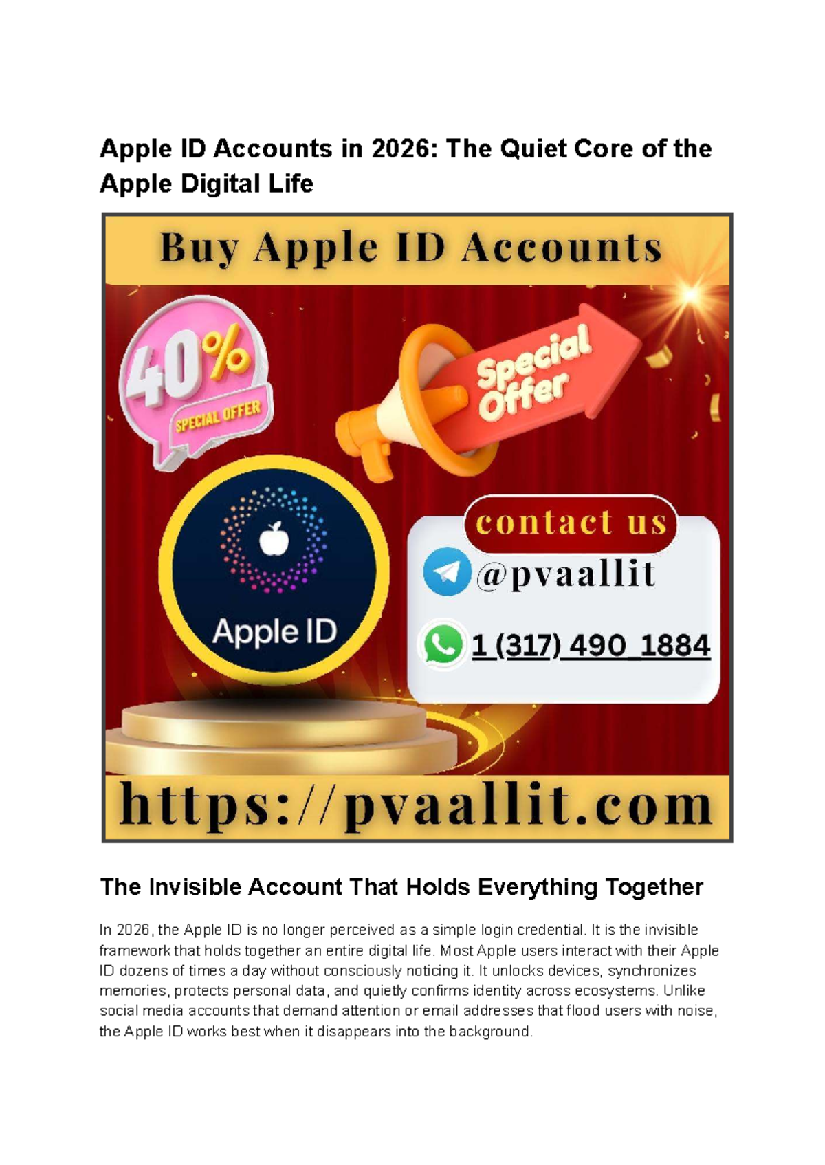 Apple ID Accounts in 2026: The Invisible Framework of Digital Life ...