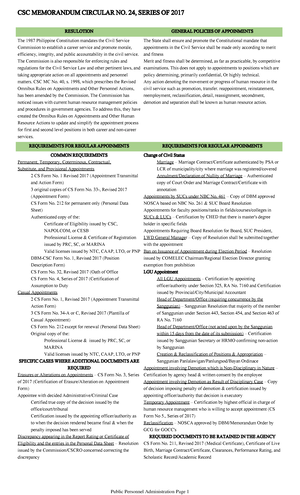 Rraccs - 2017 Rules on Administrative Cases in the Civil Service (2017 ...
