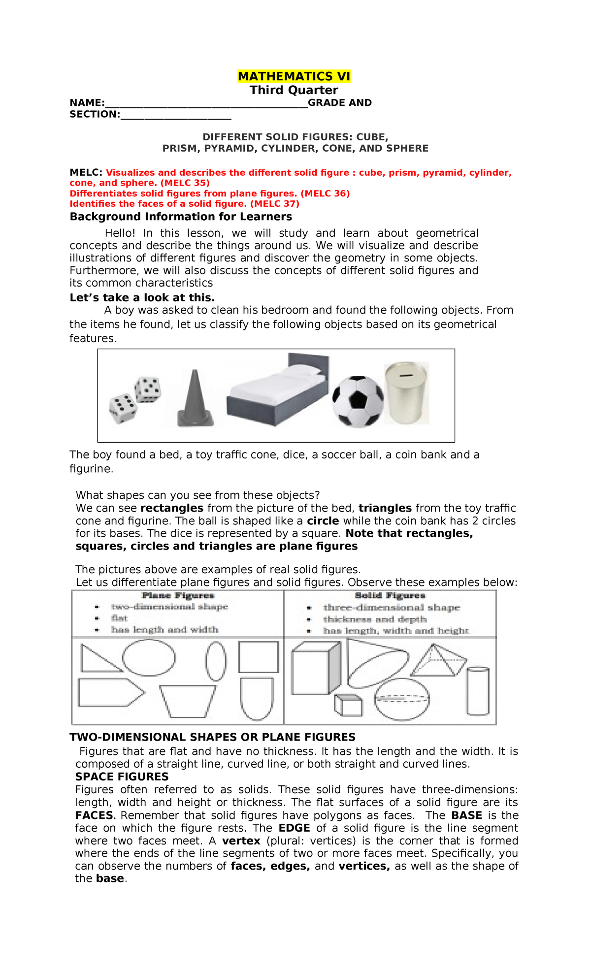 WEEK-1- Learning- Activity- Mathematics-VI asynchronous December-11-2024 - MATHEMATICS VI Third ...