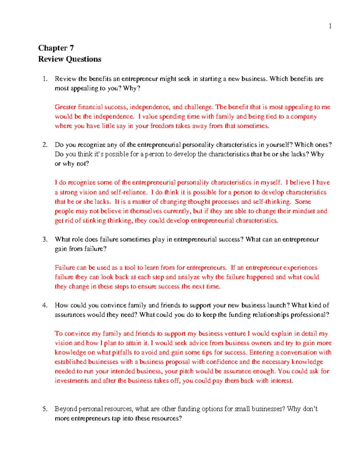 Chapter 7 Review Questions - 1 Chapter 7 Review Questions Review the ...