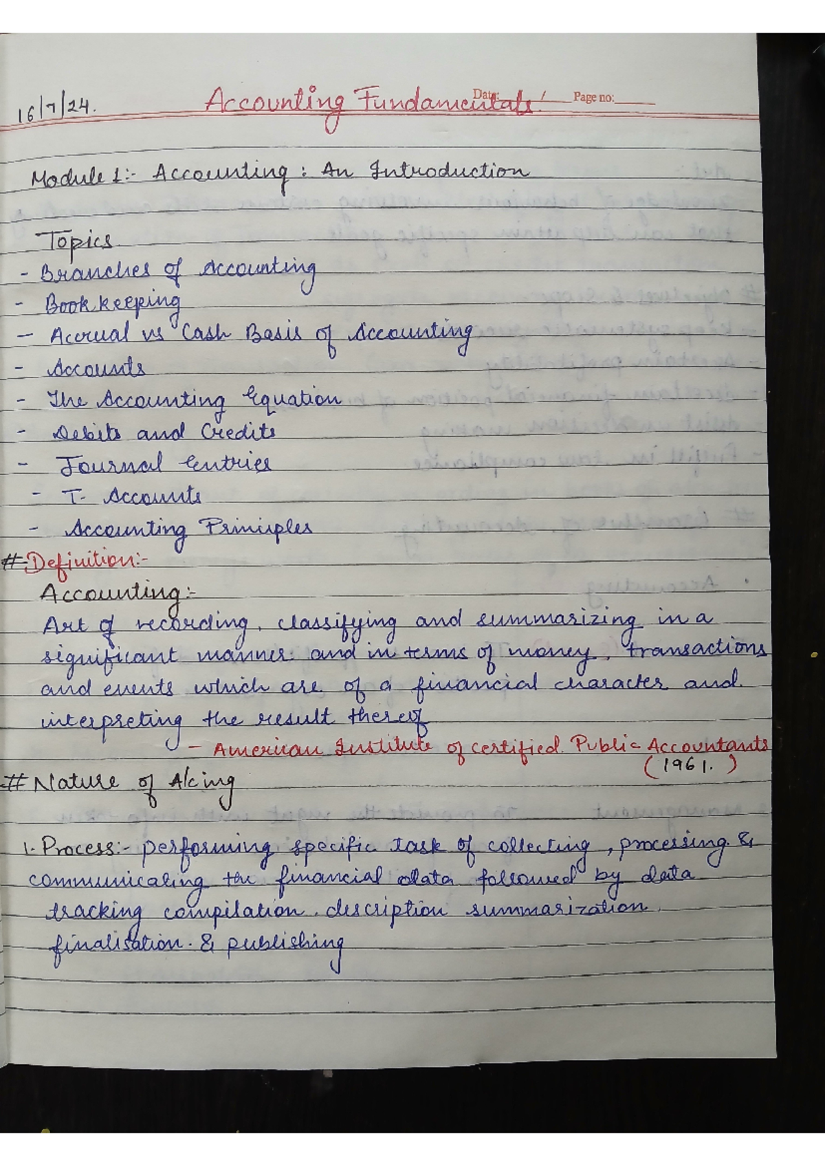 M-1 introduction to accounting - Accounting Fundamentals Page no ...