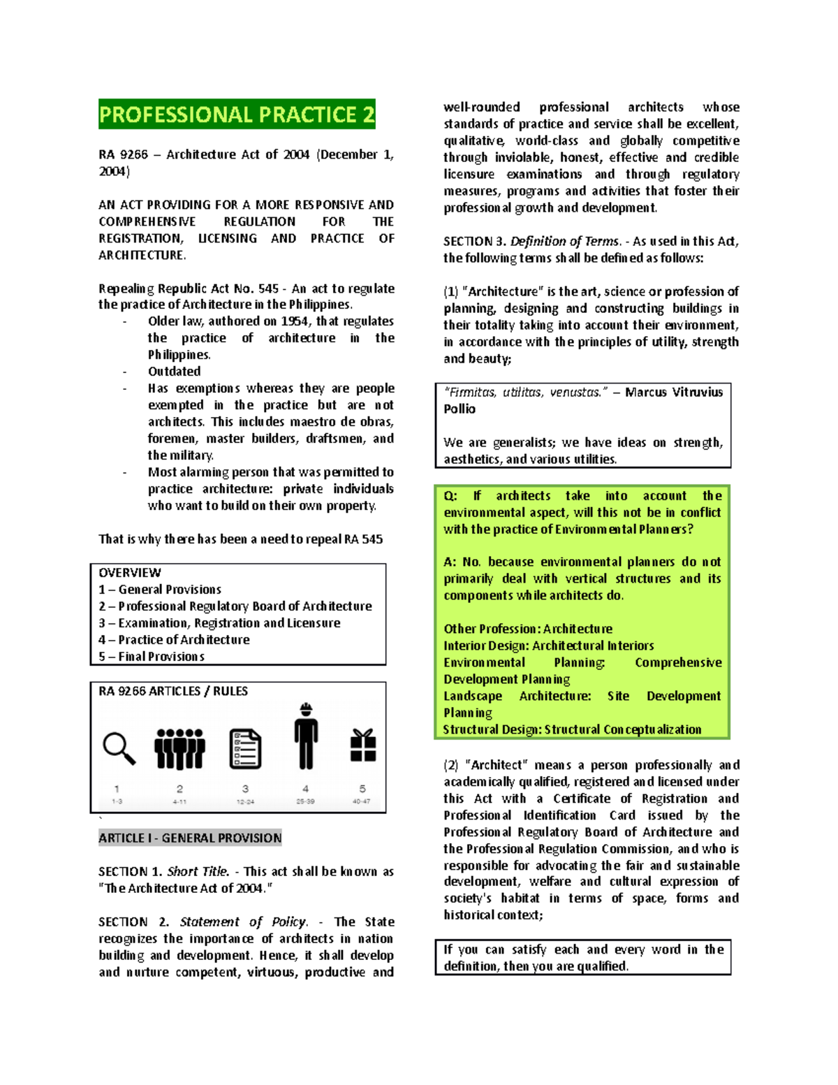 PP2-RA9266-1 - Comprehensive Review of the Architecture Act of 2004 ...