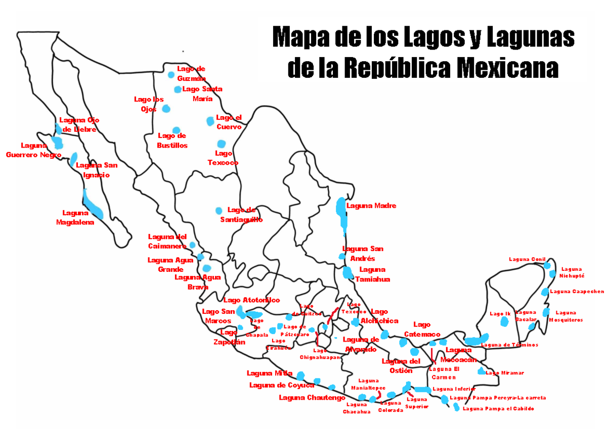 Mapas de Lagunas, Lagos y Volcanes Activos en México - Studocu