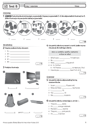 541622947 Brainy kl6 Unit Test 4 C - UNIT 4 Test C 1 Usłyszysz ...