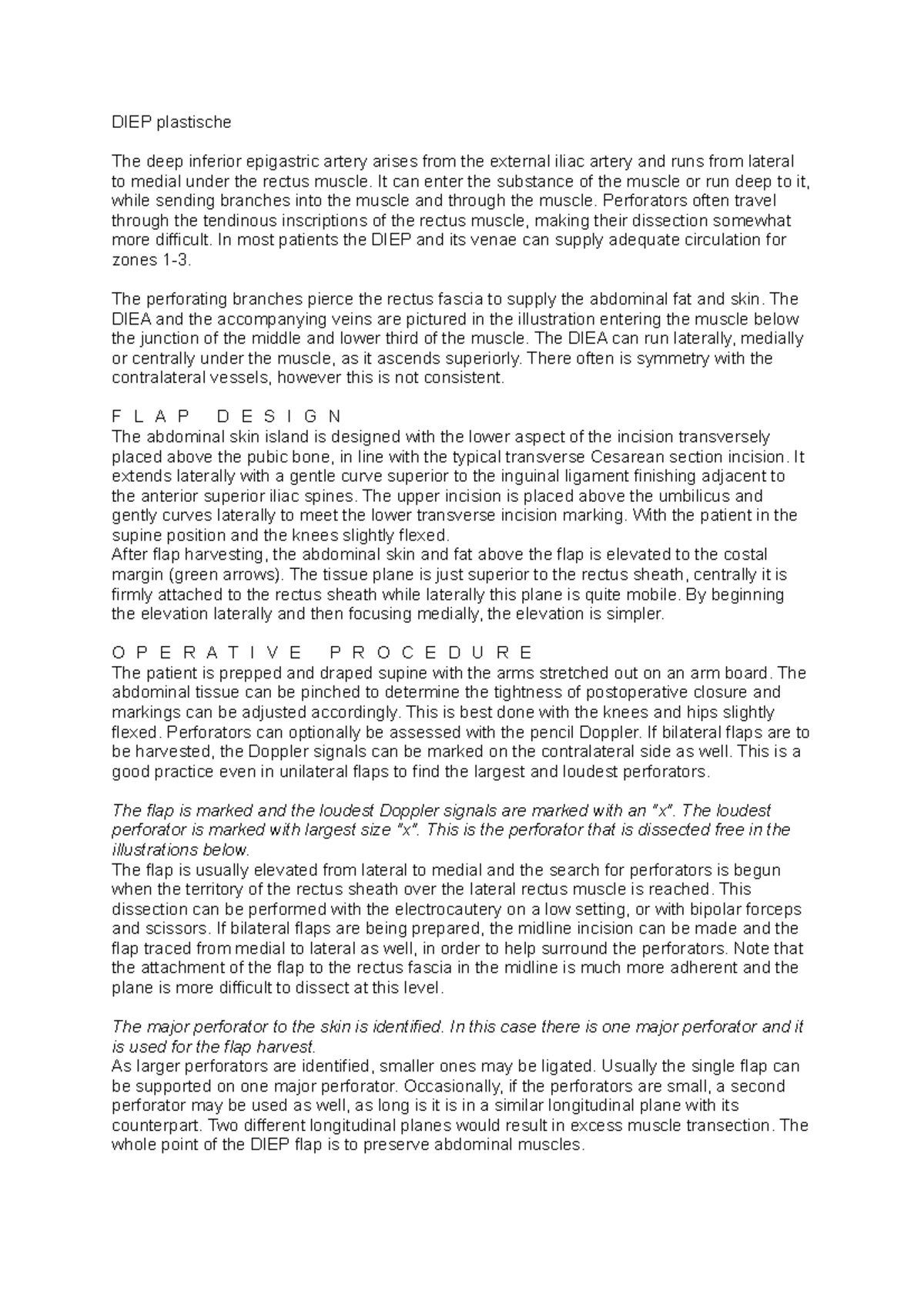 DIEP OK - Samenvatting van de DIEP Flap Procedure en Ontwerpen ...