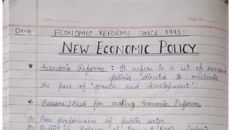 New Economic Policy (LPG): Economic Reforms Since 1991 - Studocu