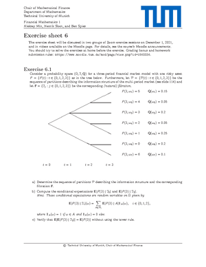 Final formula sheet for the exam - Chapter 1 Underlyings w. cts ...
