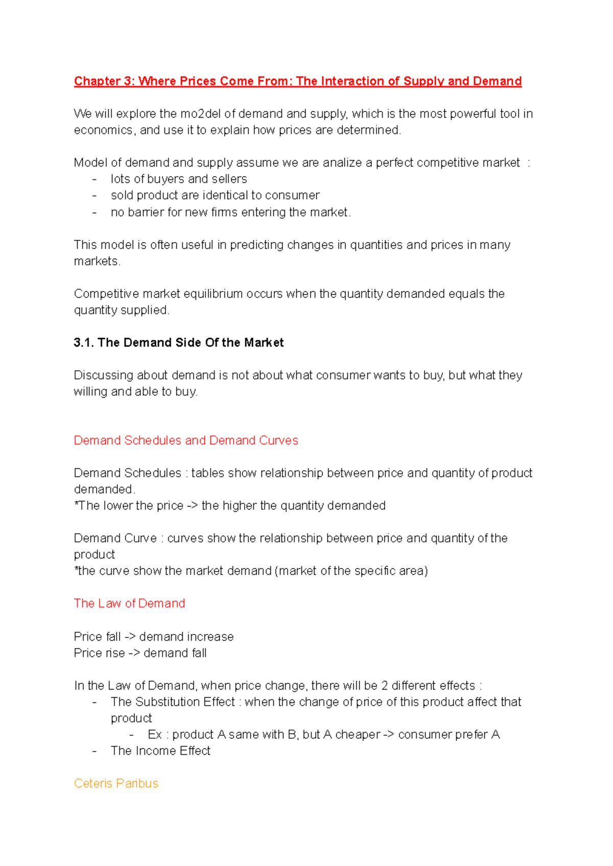 ECON 101 - Chapter 3 & 4: Supply & Demand Full Notes - Studocu