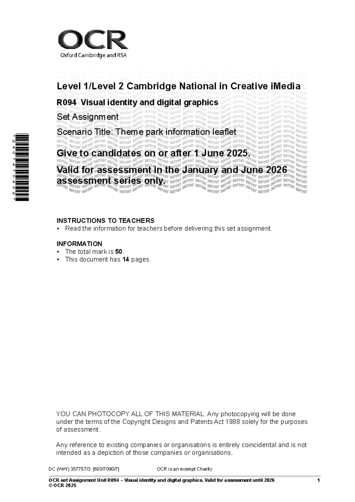 R094 Set Assignment: Theme Park Leaflet Design for Little Land of Fun ...