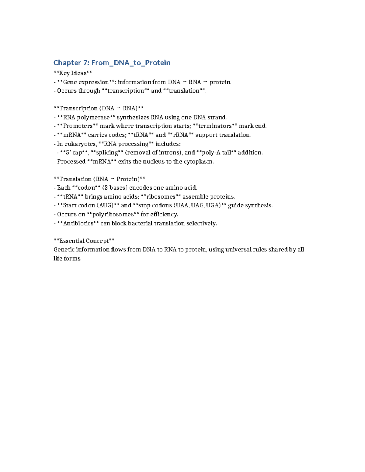 Chapter 07 From DNA to Protein Review - Chapter 7: From_DNA_to_Protein ...