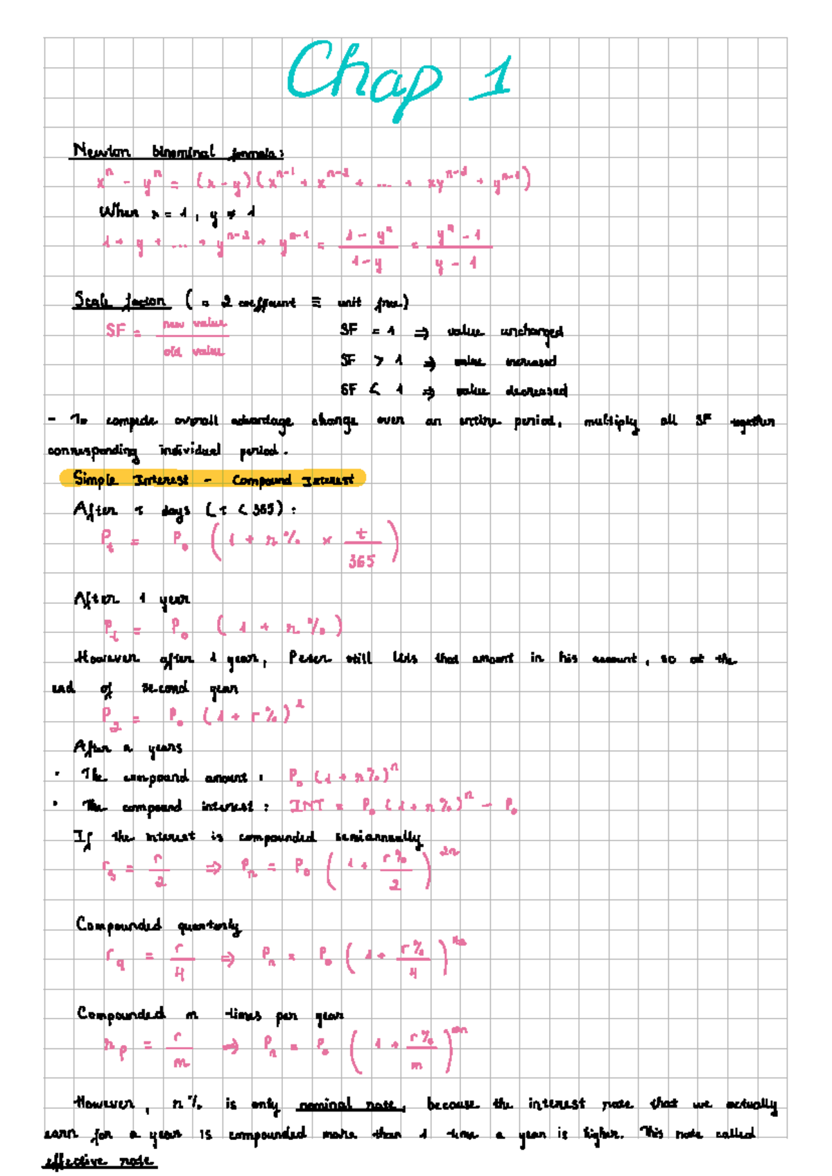 Chap-1 - mb note - Chap 1 Newton binominal formula: n n X y (x 2 X xy ...