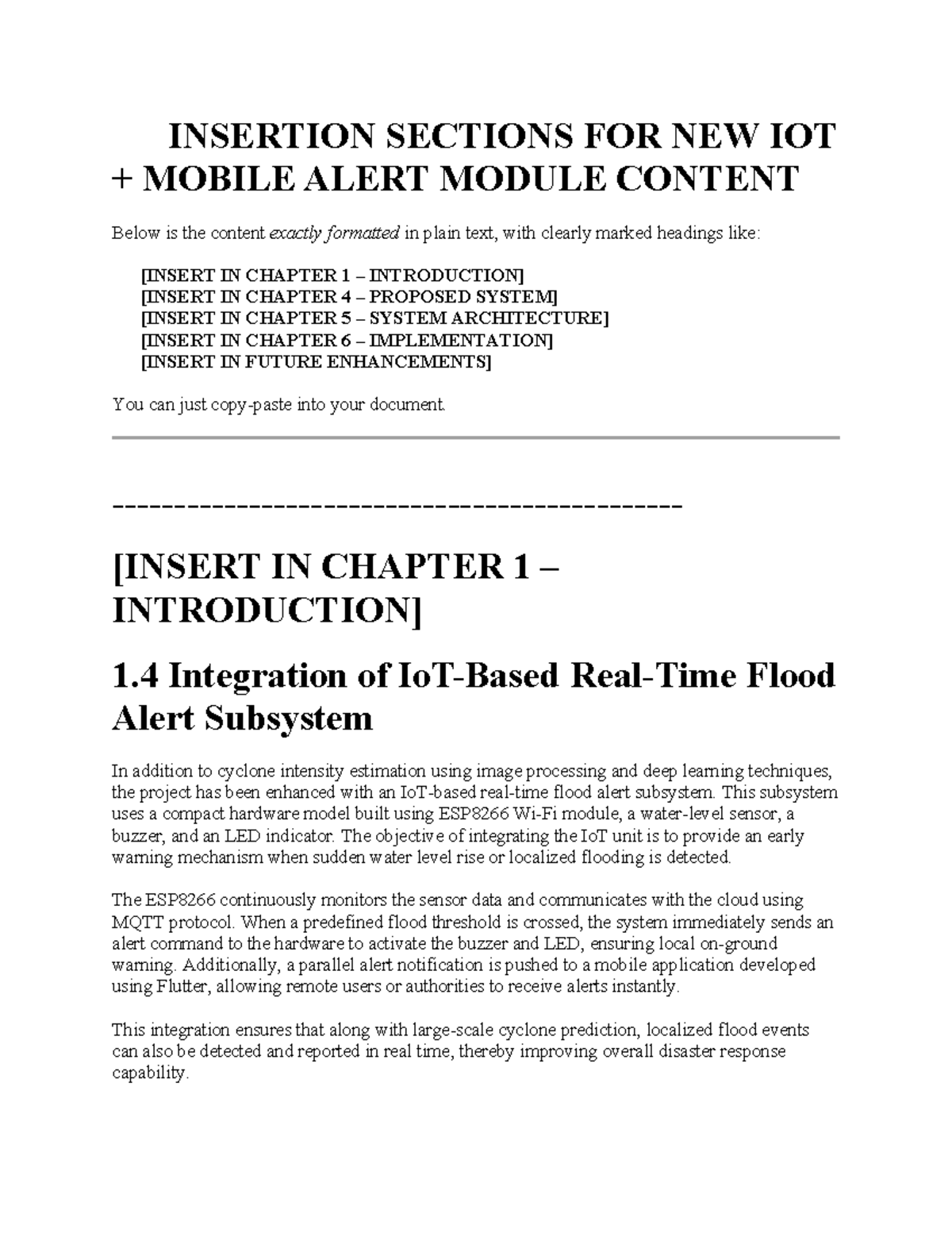 IoT Mobile Alert Module Enhancements for Flood Detection (CS101) - Studocu